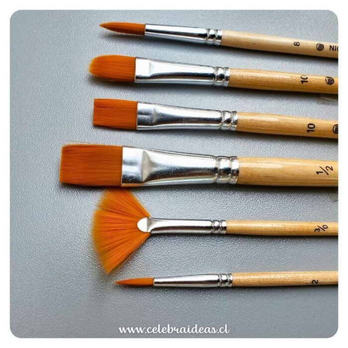 Set de Pinceles artisticos Mixtos 6 piezas. - Celebra Ideas