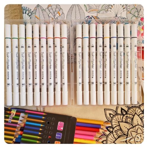 Set arte dibujo para pintar mandalas con marcadores kit 53 Piezas