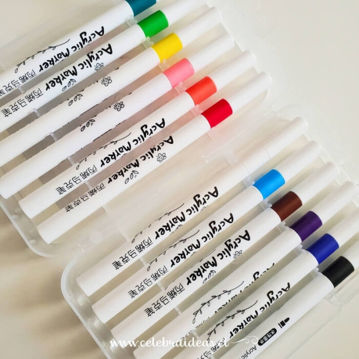 Set 12 marcadores acrílicos 2mm. - Celebra Ideas