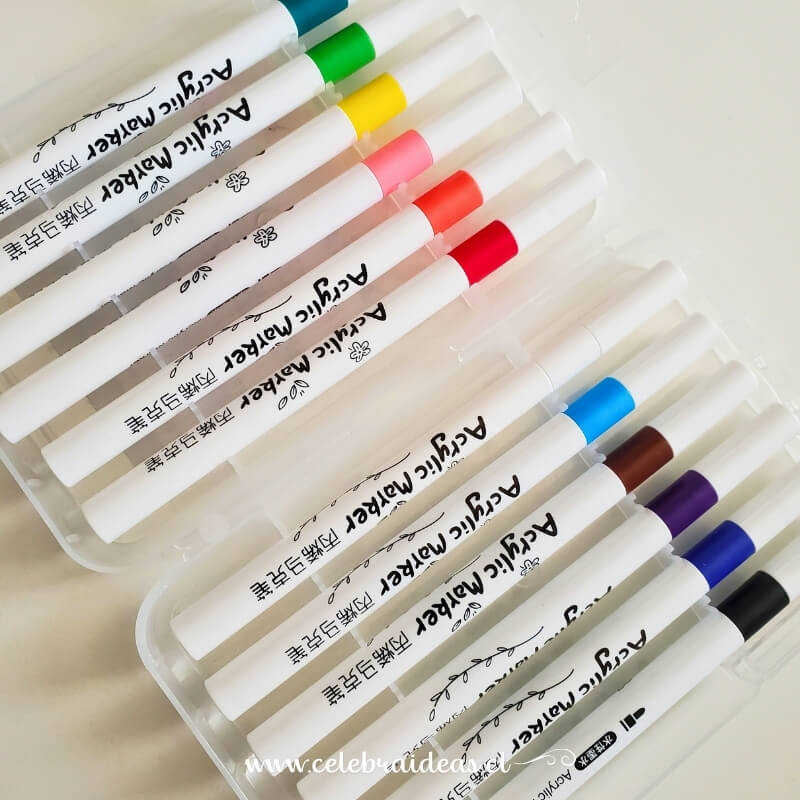 Set 12 marcadores acrílicos 2mm. - Celebra Ideas