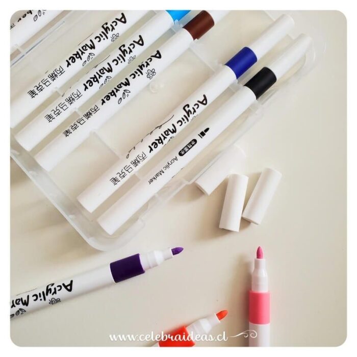 Set 12 marcadores acrílicos 2mm. - Celebra Ideas